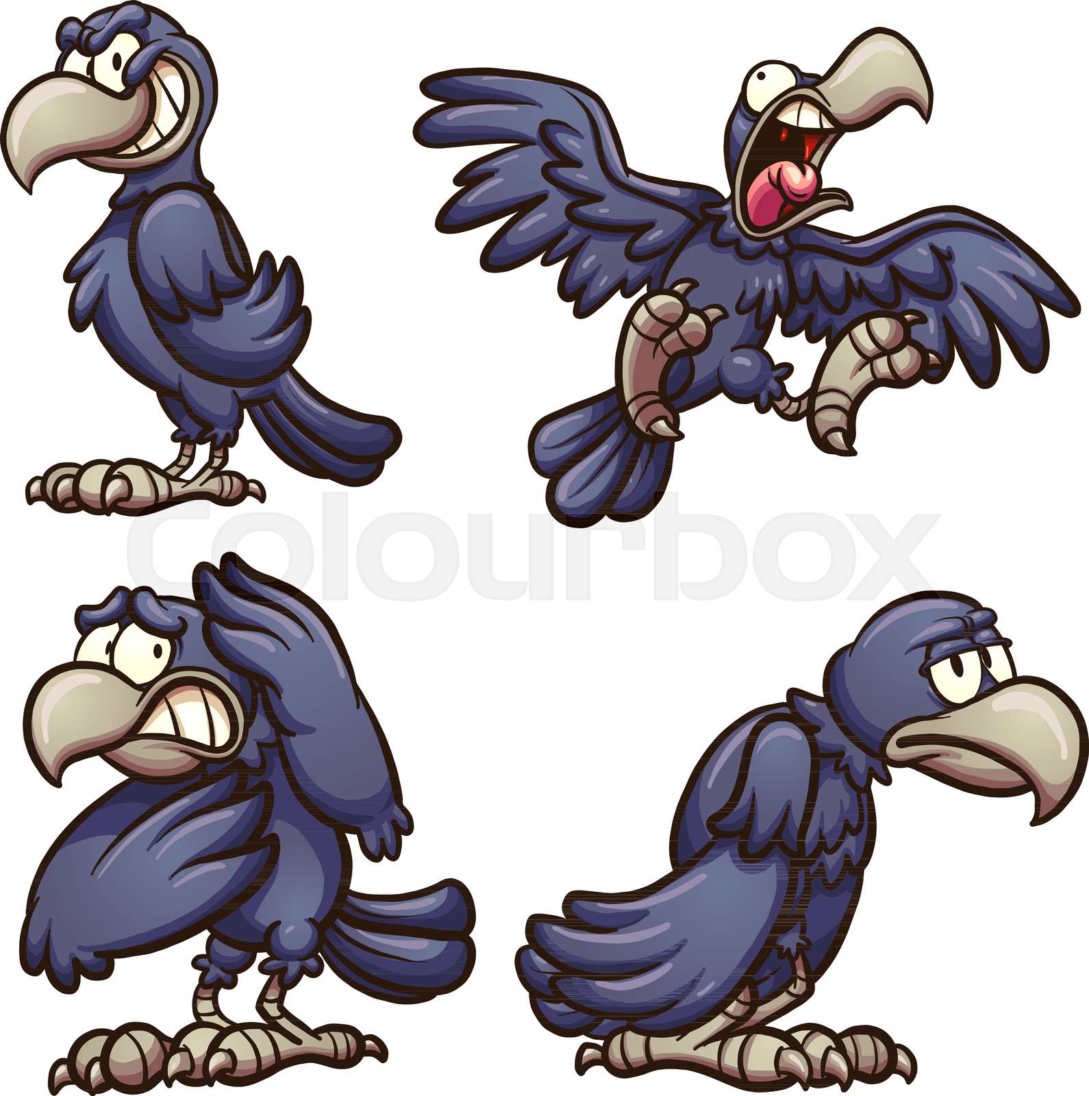 krähe, cartoon, rabe | Stock-Vektor | Colourbox