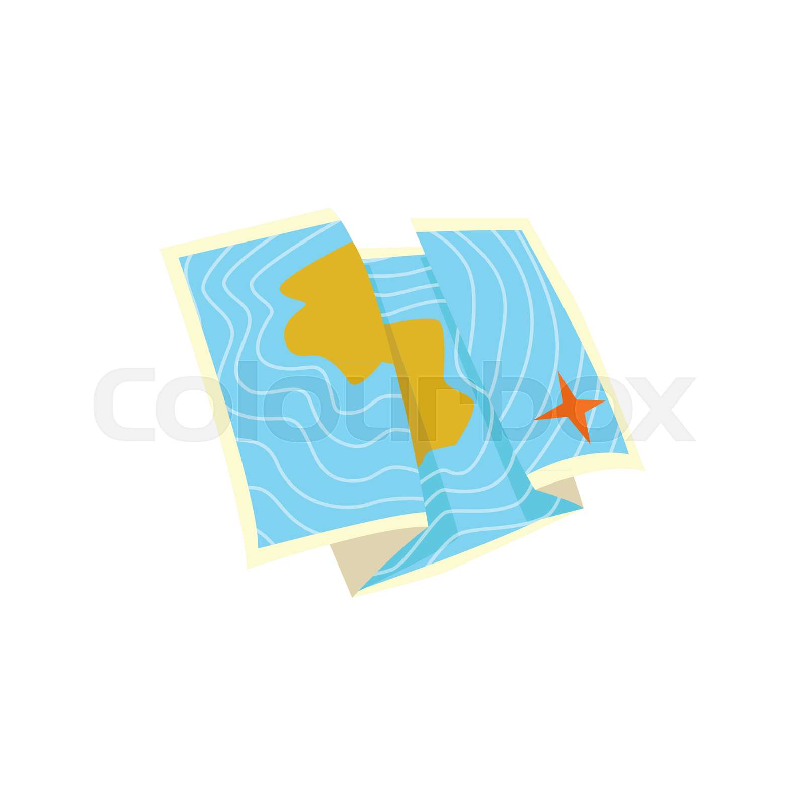 Sea map cartoon vector Illustration | Stock vector | Colourbox