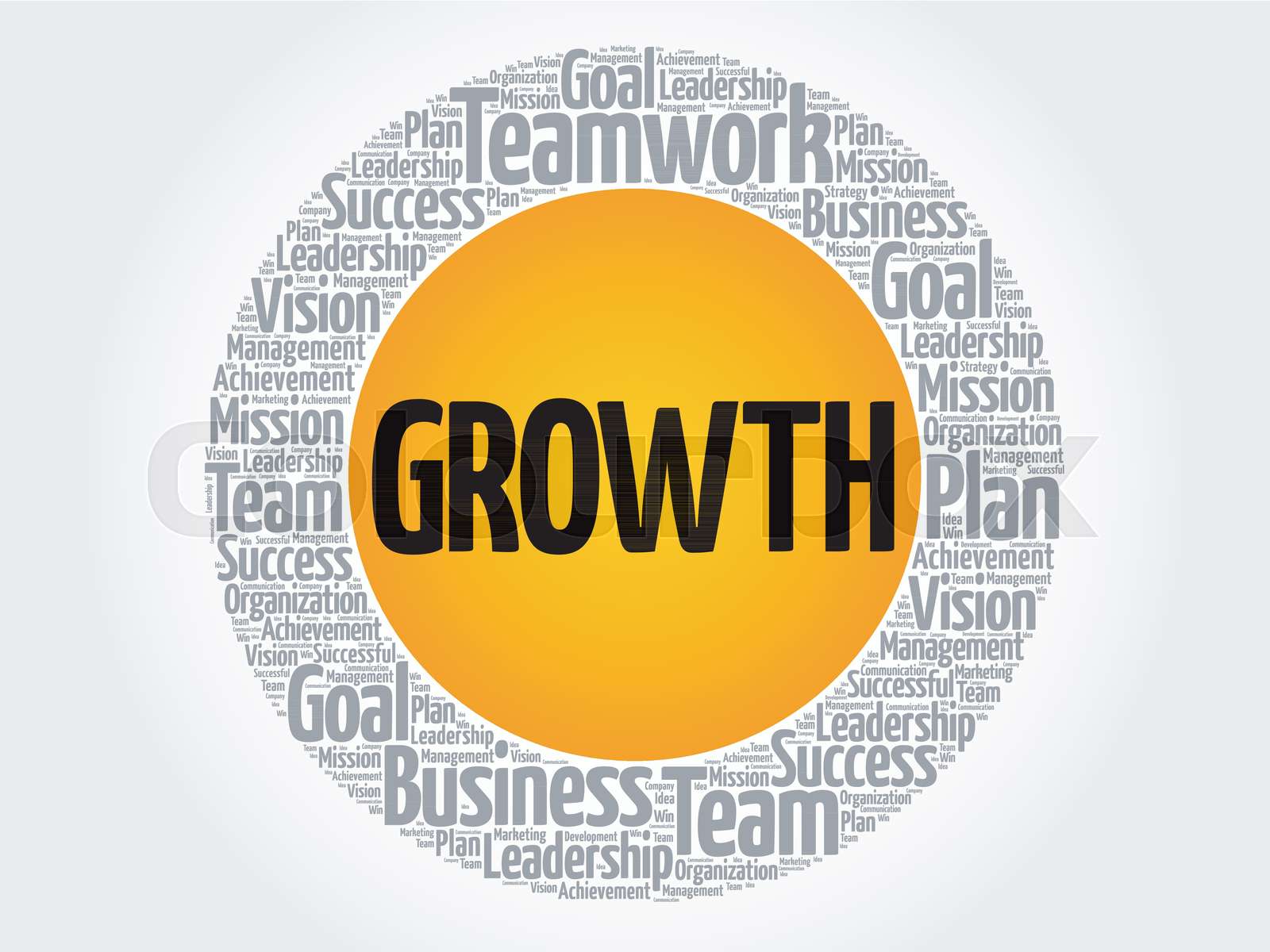 Growth circle word cloud | Stock vector | Colourbox