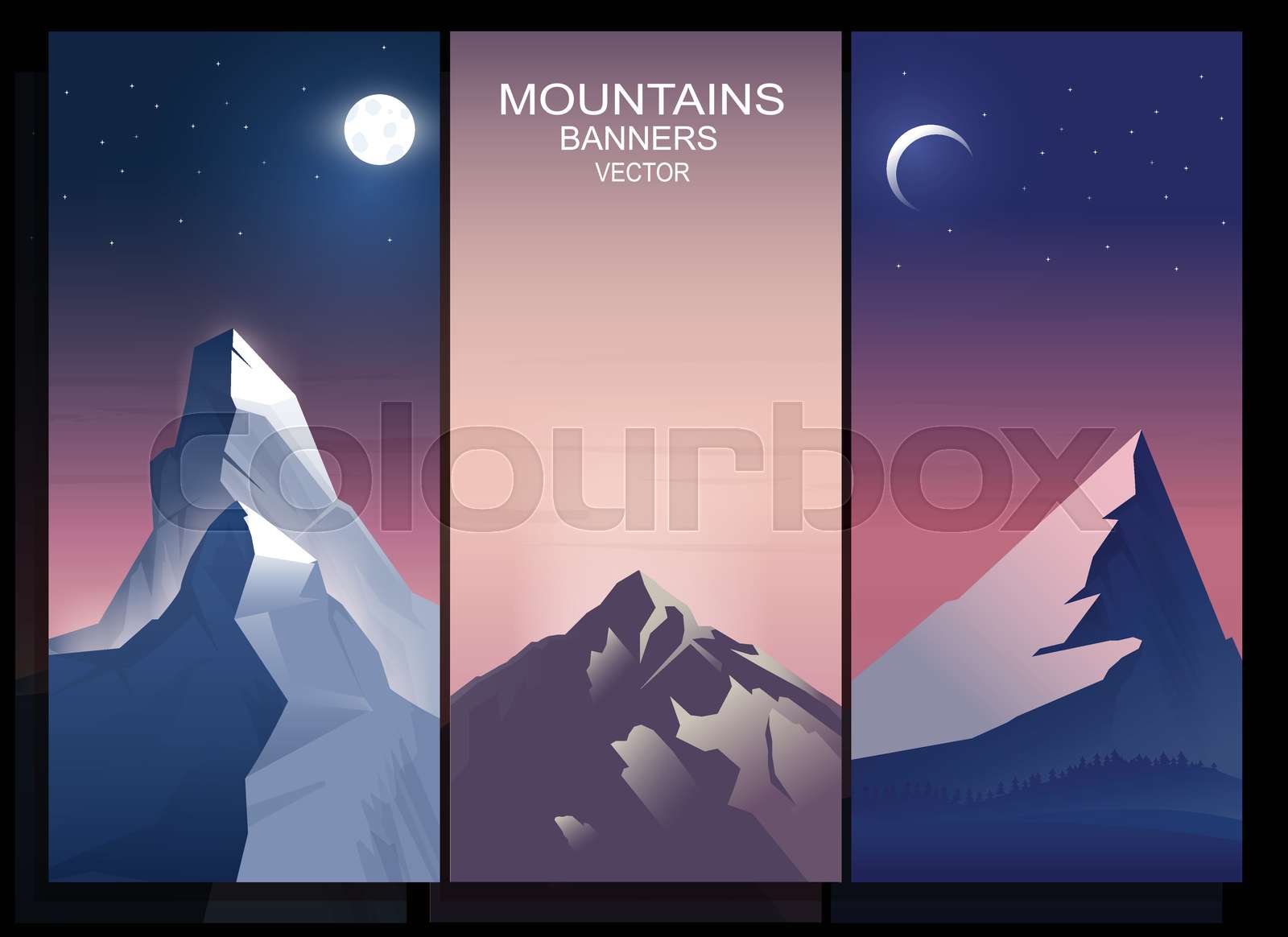 Abstract mountains vertical banner set | Stock vector | Colourbox
