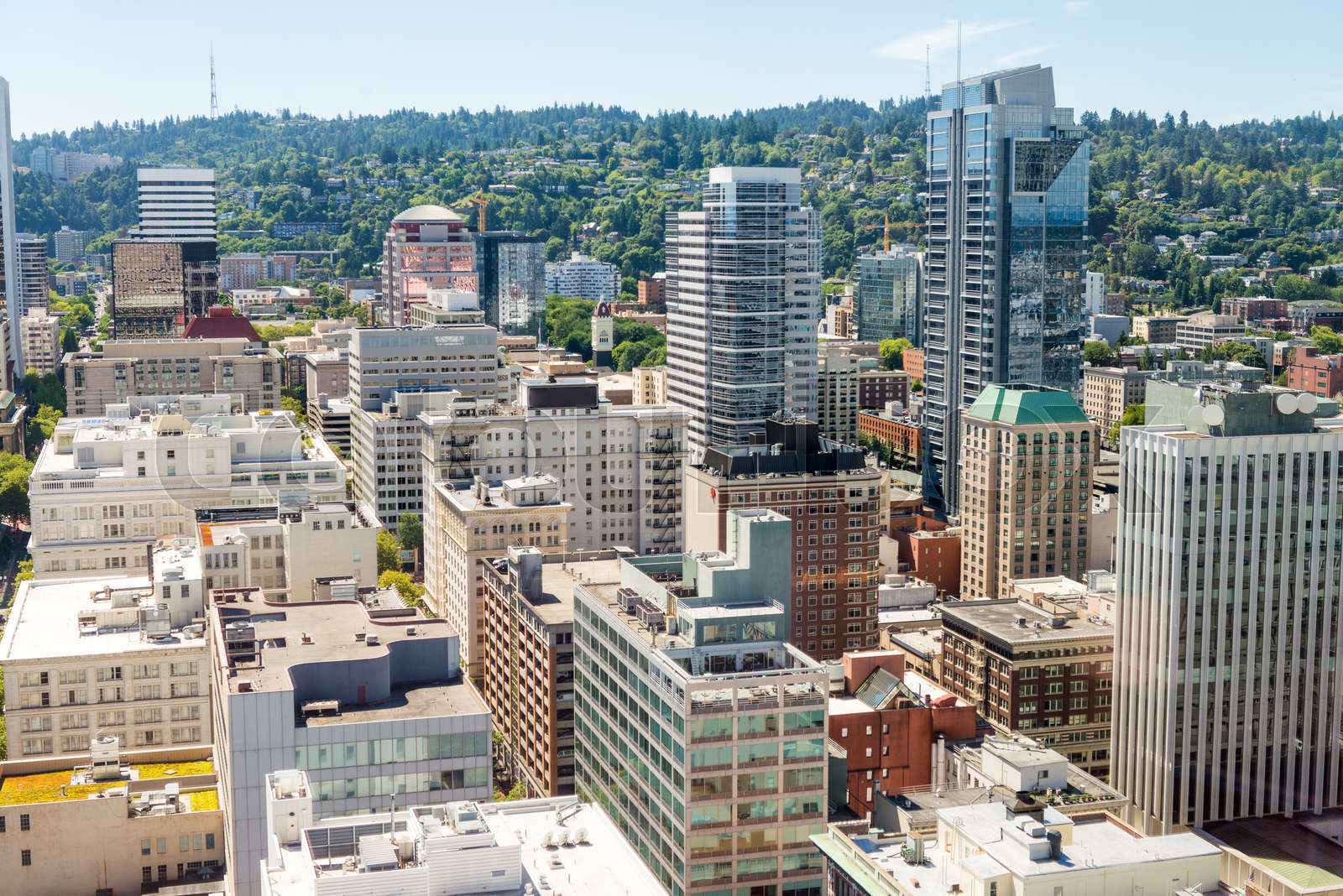 Aerial view of Portland skyline, Oregon | Stock image | Colourbox