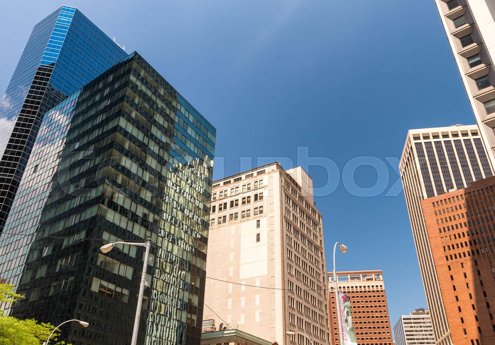 New York City - Manhattan skyline from street level | Stock image ...