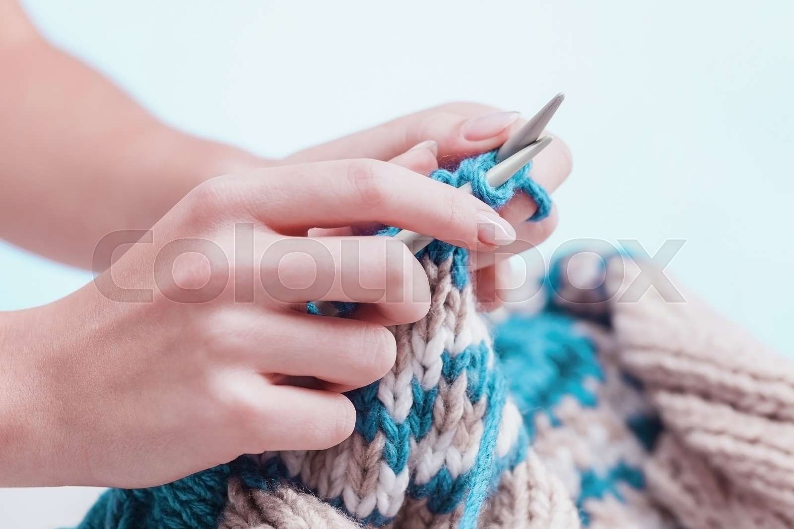 The hobby concept - knitting | Stock image | Colourbox