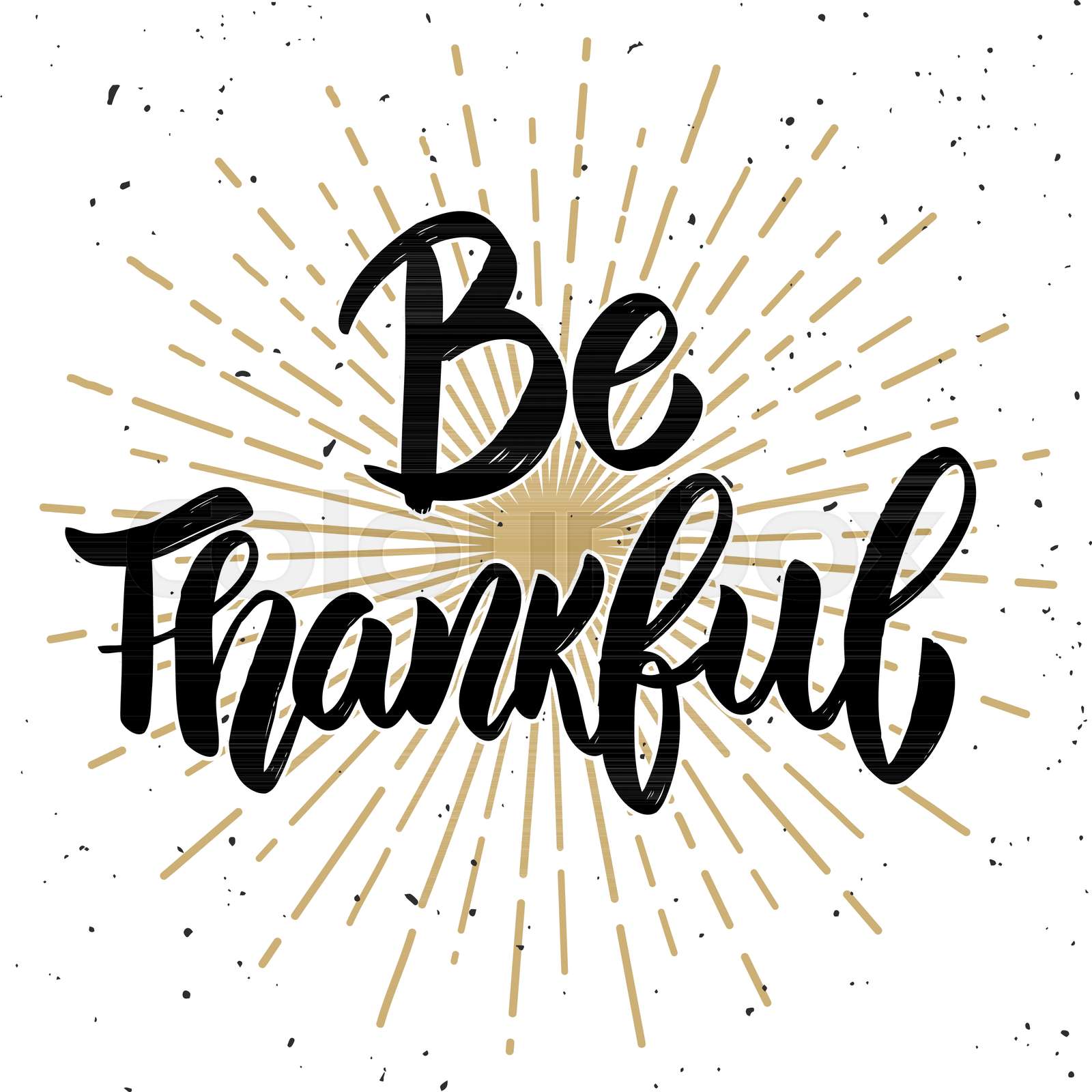 Be thankful. Hand drawn lettering. | Stock vector | Colourbox