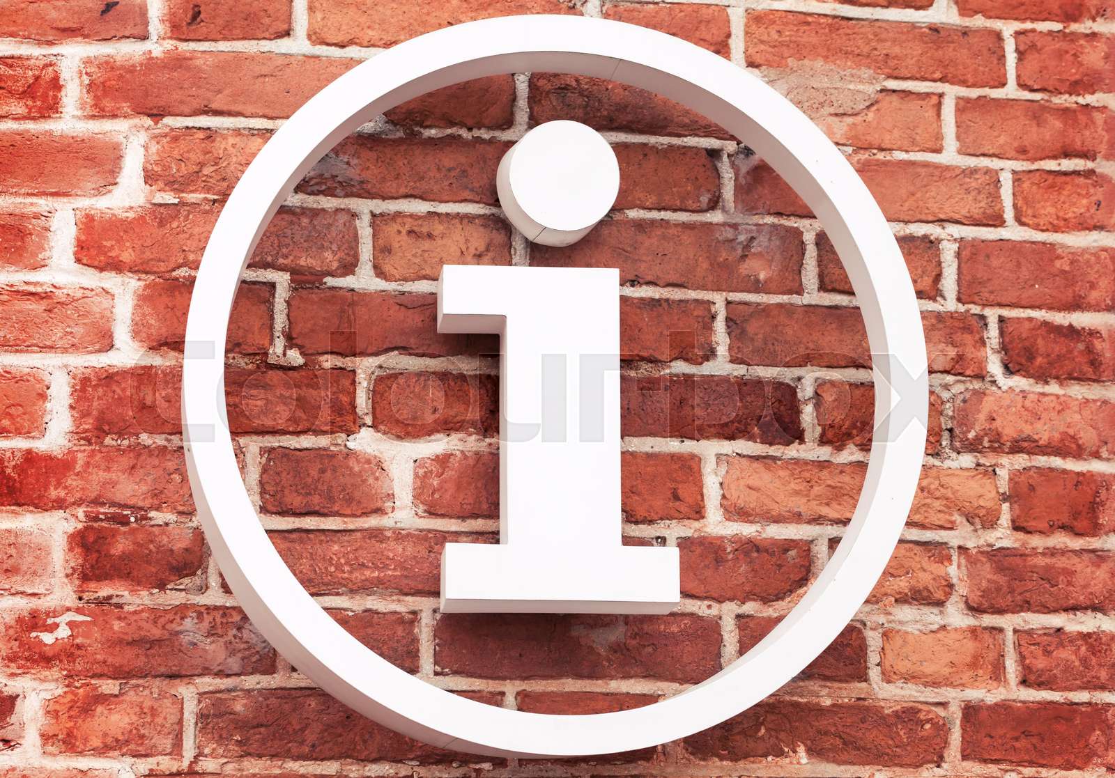 White standard information point sign | Stock image | Colourbox