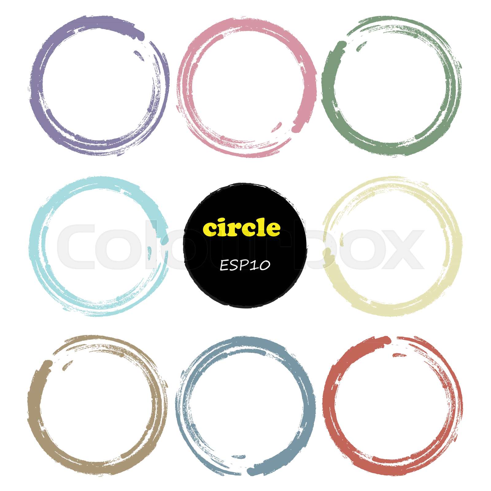 Set of 9 circles,Vector design elements. | Stock vector | Colourbox