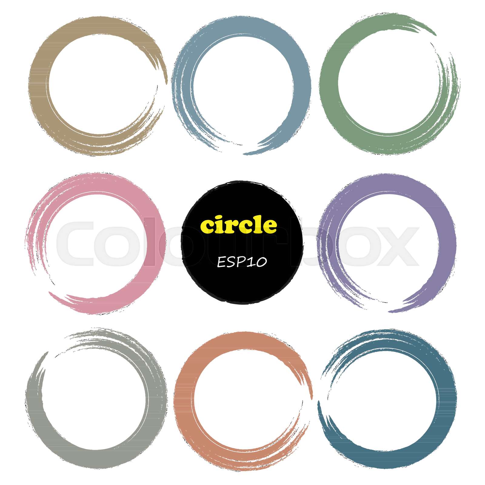 Set of 9 circles,Vector design elements. | Stock vector | Colourbox