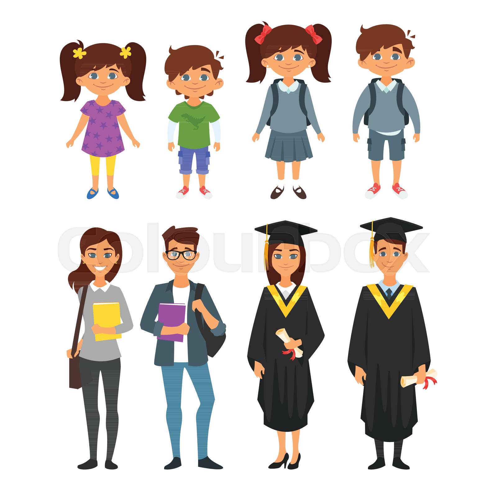 education cute characters | Stock vector | Colourbox