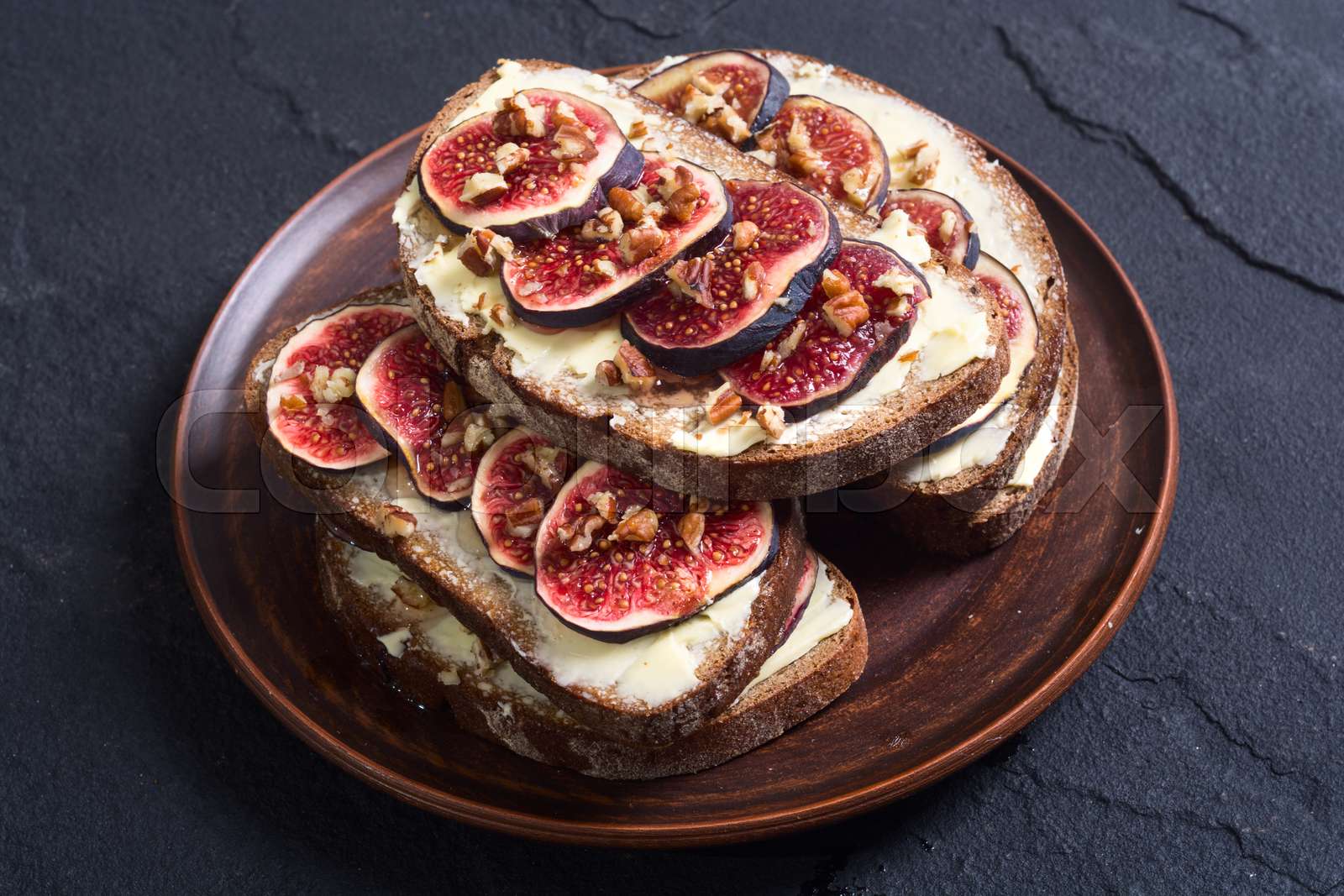 Toast with figs | Stock image | Colourbox