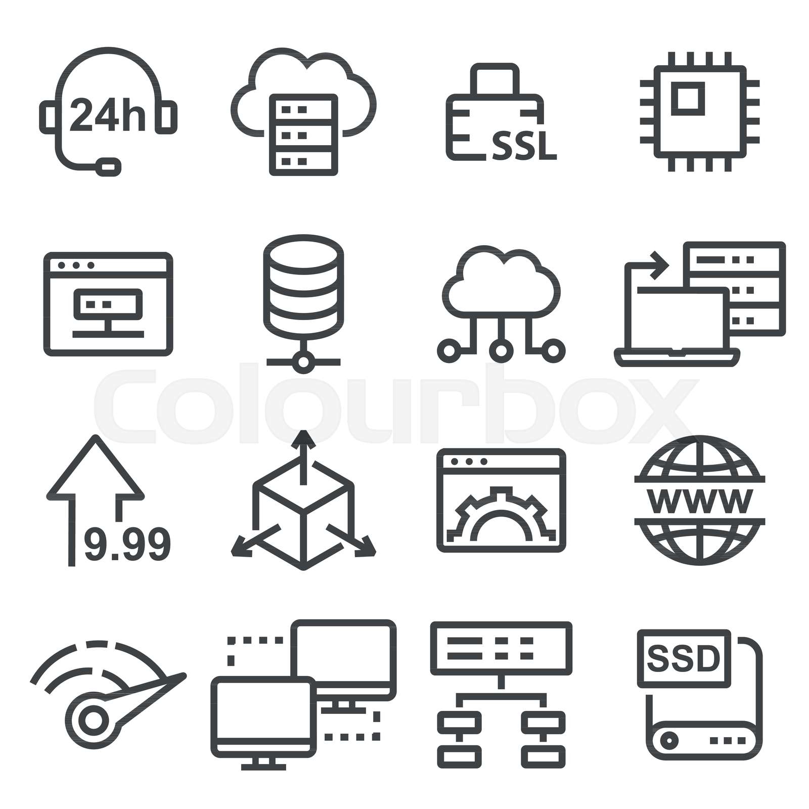 Hosting vector icon, database symbol. | Stock vector | Colourbox