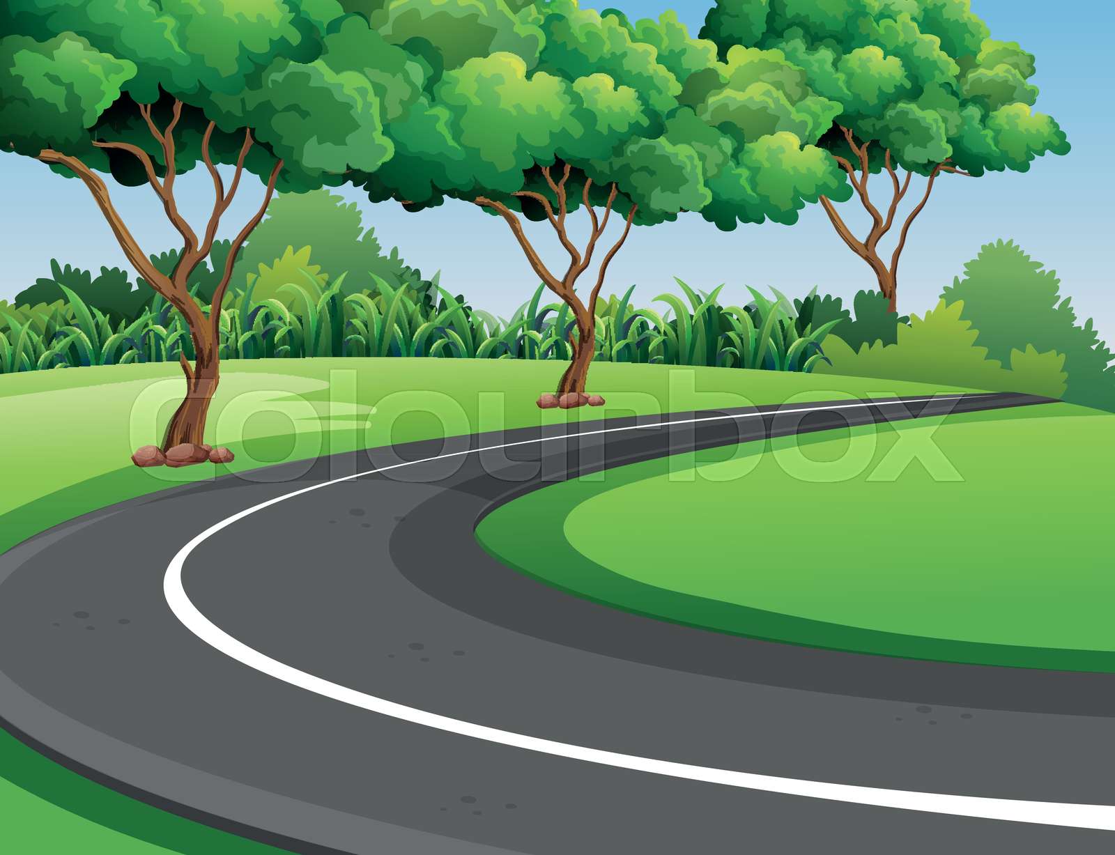 szene, pfad, zeichnung | Stock-Vektor | Colourbox