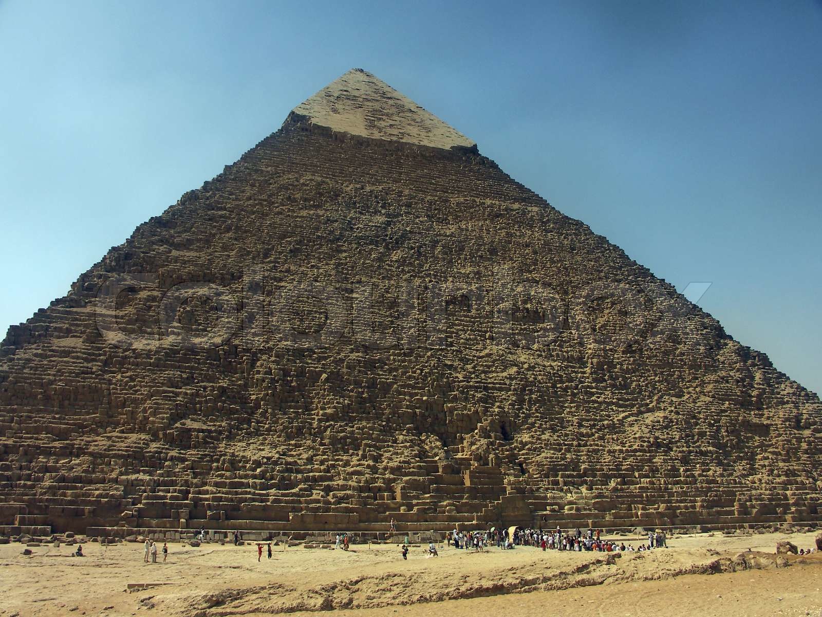 one pyramid with people in Giza valley - Cairo | Stock image | Colourbox