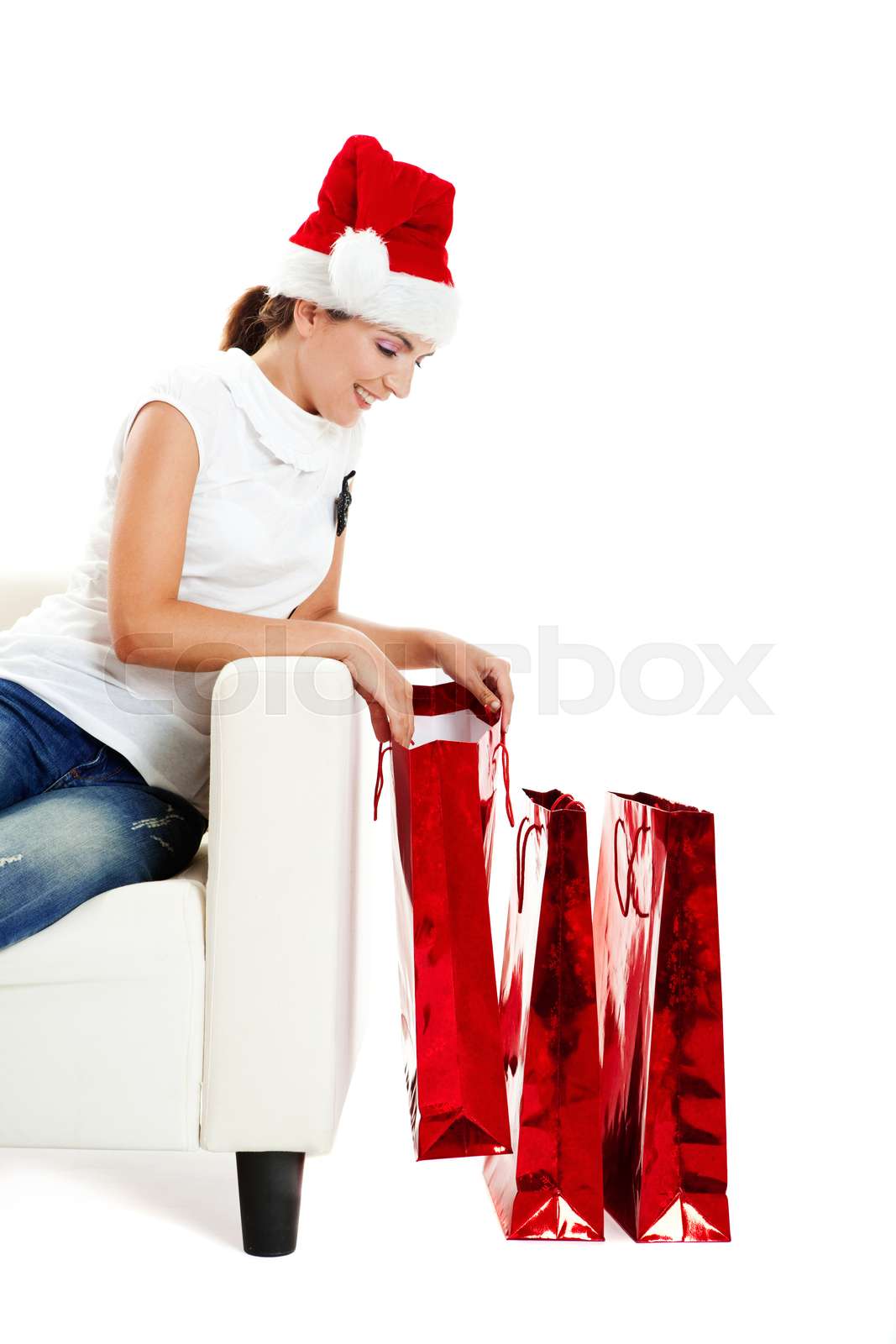Opening the presents | Stock image | Colourbox