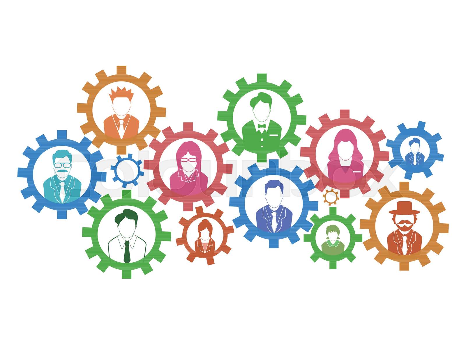 Teamwork Gears Concept Background Stock Vector Colourbox