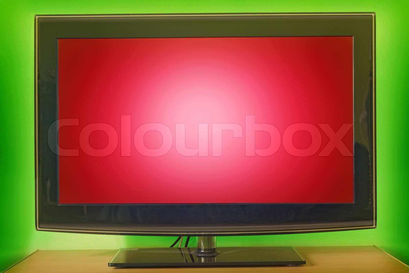 television with red screen | Stock image | Colourbox