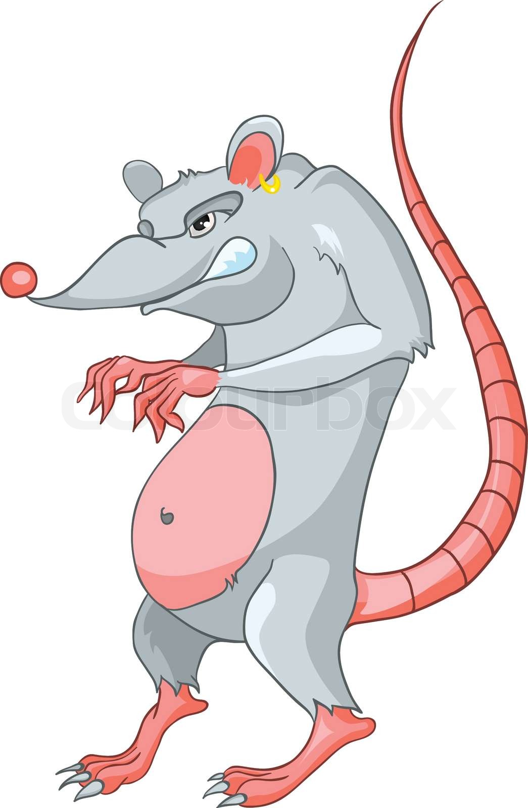 Cartoon Character Rat Isolated on White Background | Stock vector ...