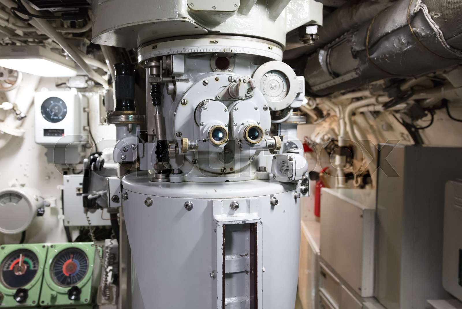 Interior of an old submarine - Command room | Stock image | Colourbox
