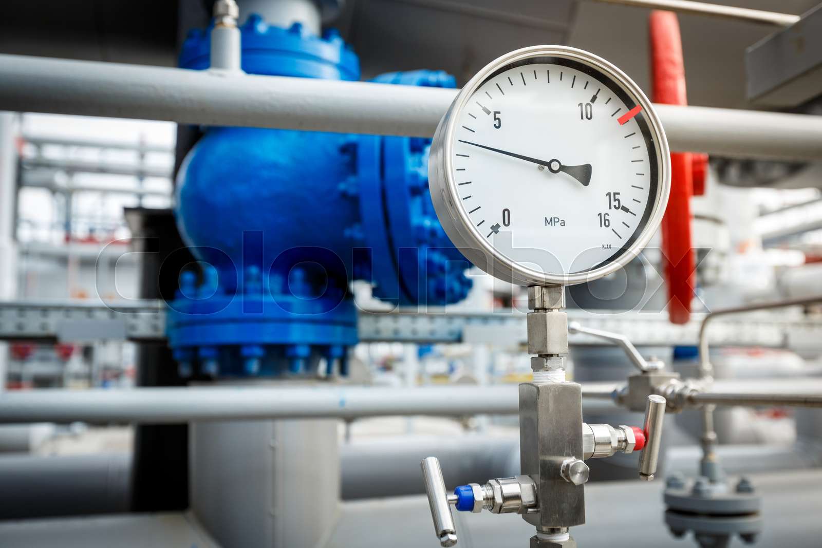 Gas manometer on a gas development plant | Stock image | Colourbox