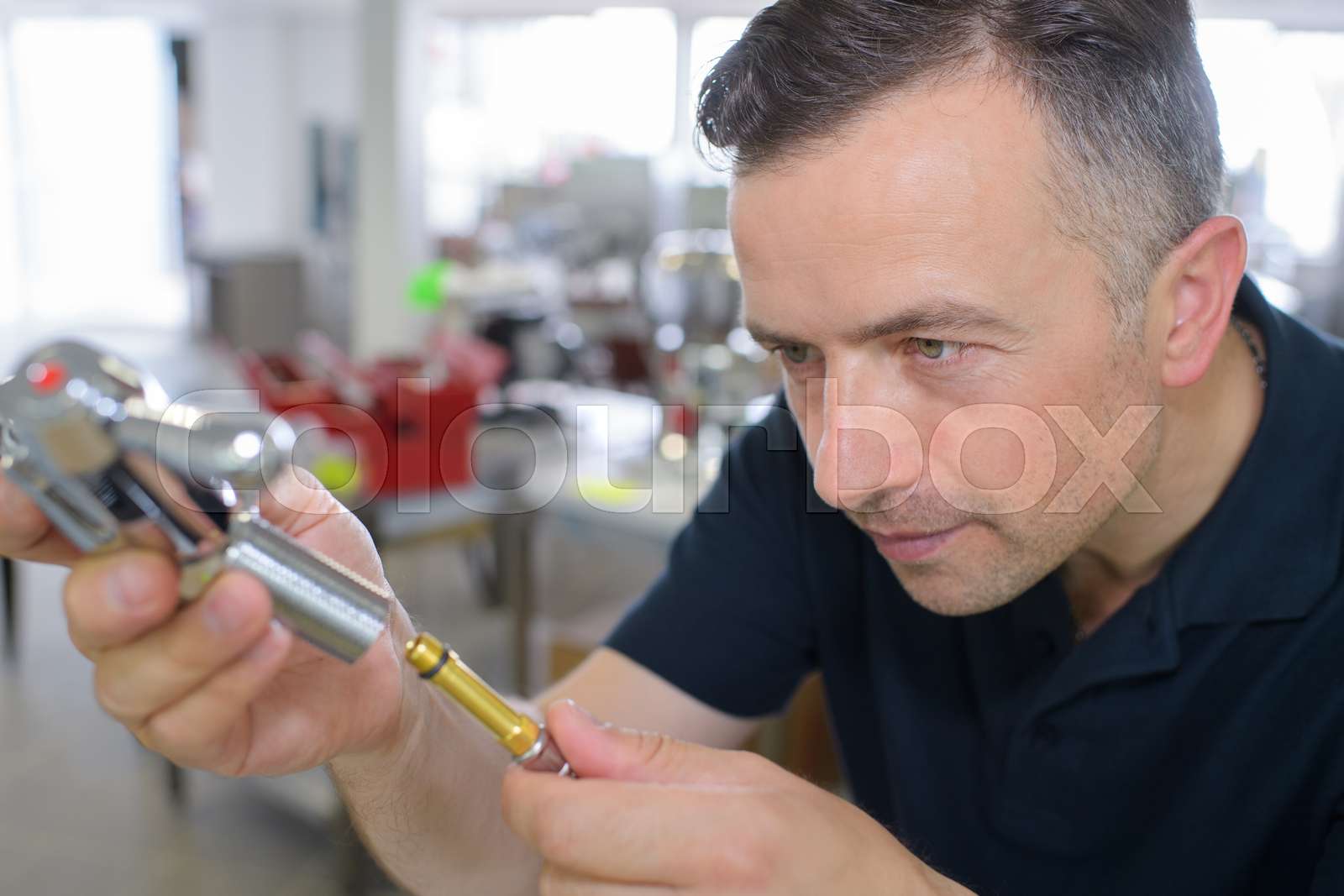 cleaning pipes with air | Stock image | Colourbox