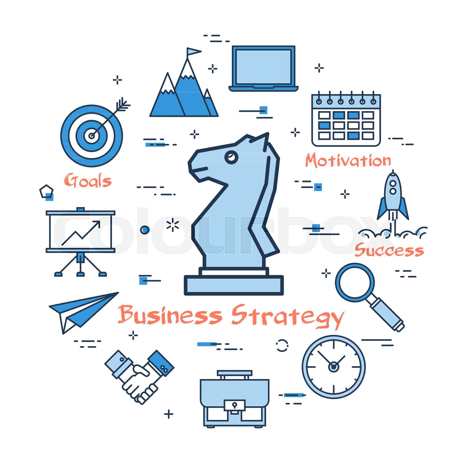 Blue round Business Strategy concept | Stock vector | Colourbox