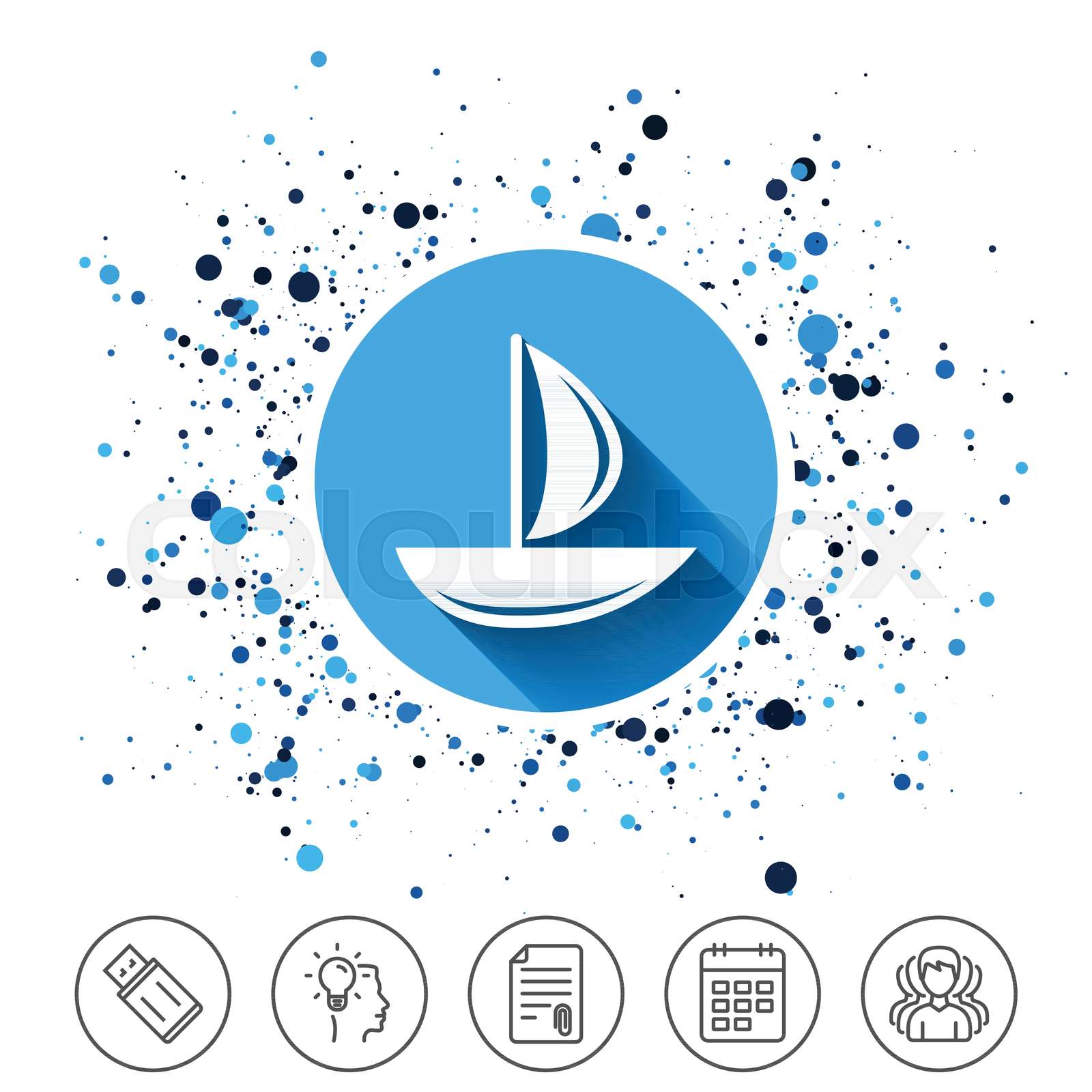 Sail boat icon. Ship sign. | Stock vector | Colourbox