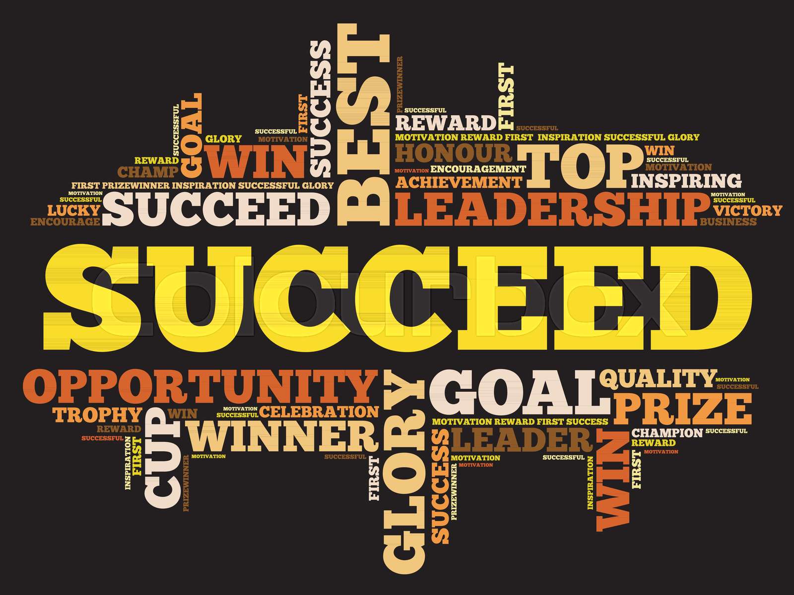 Succeed word cloud collage | Stock vector | Colourbox