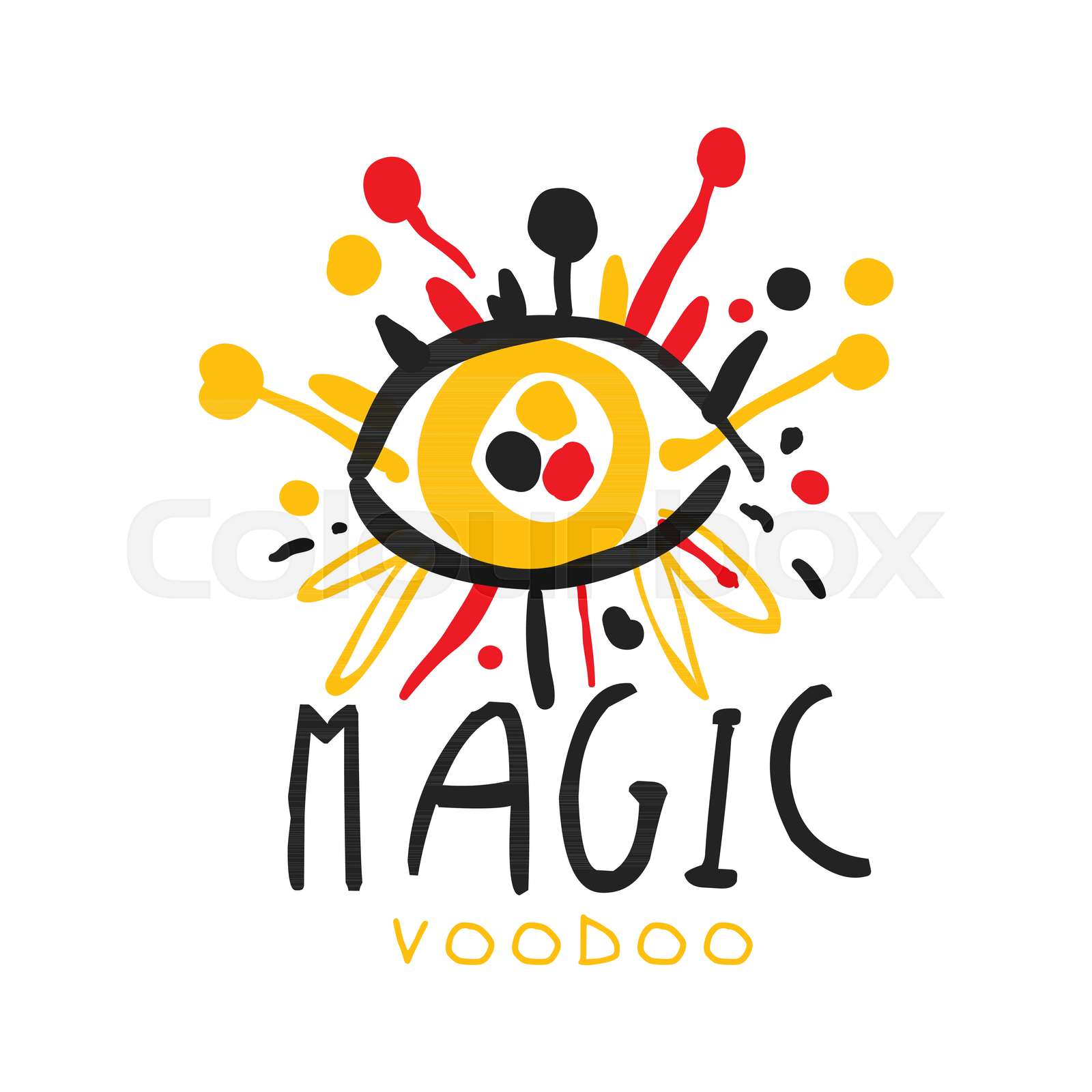 Voodoo African and American magic logo eye with needles | Stock vector ...