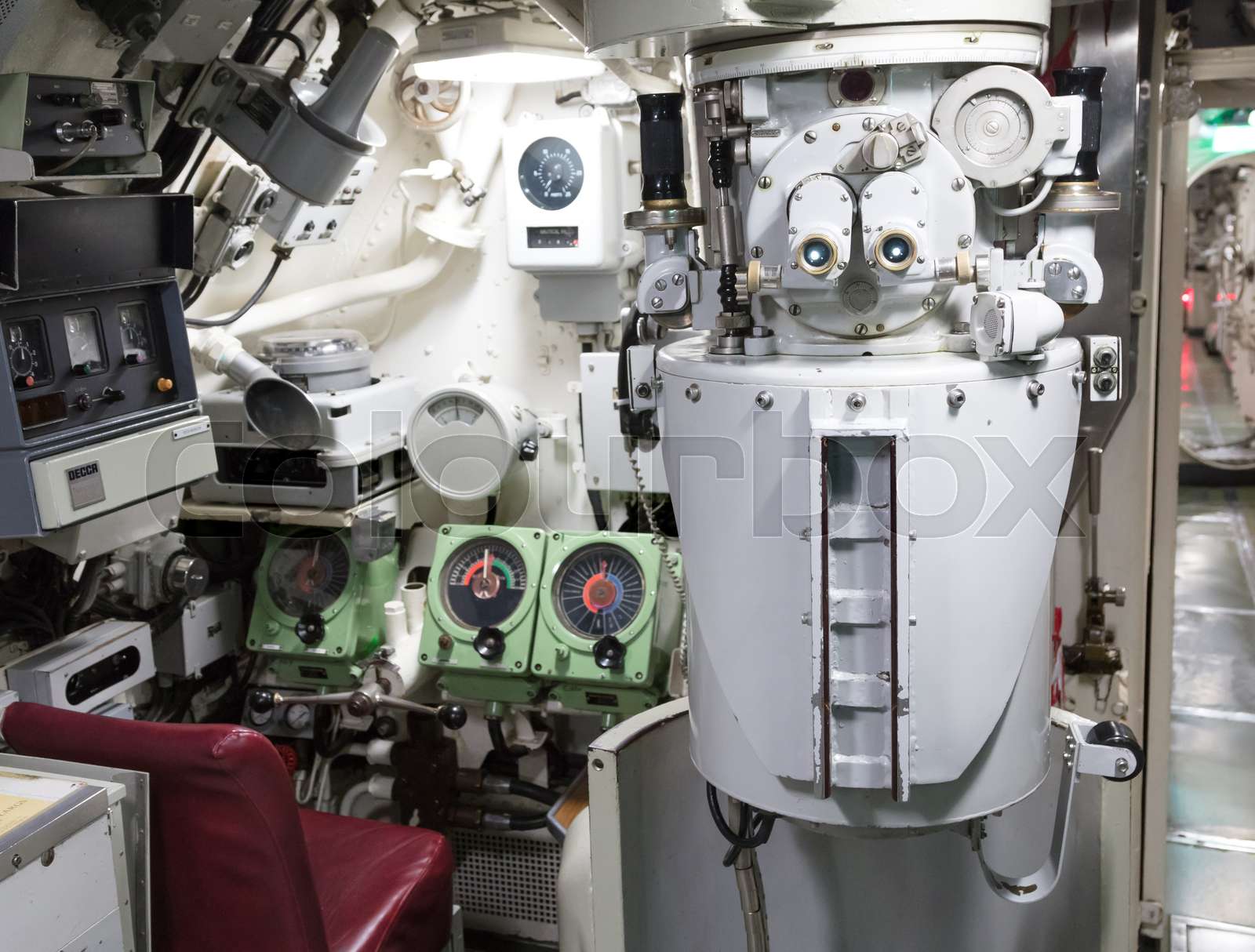 Interior of an old submarine - Command room | Stock image | Colourbox