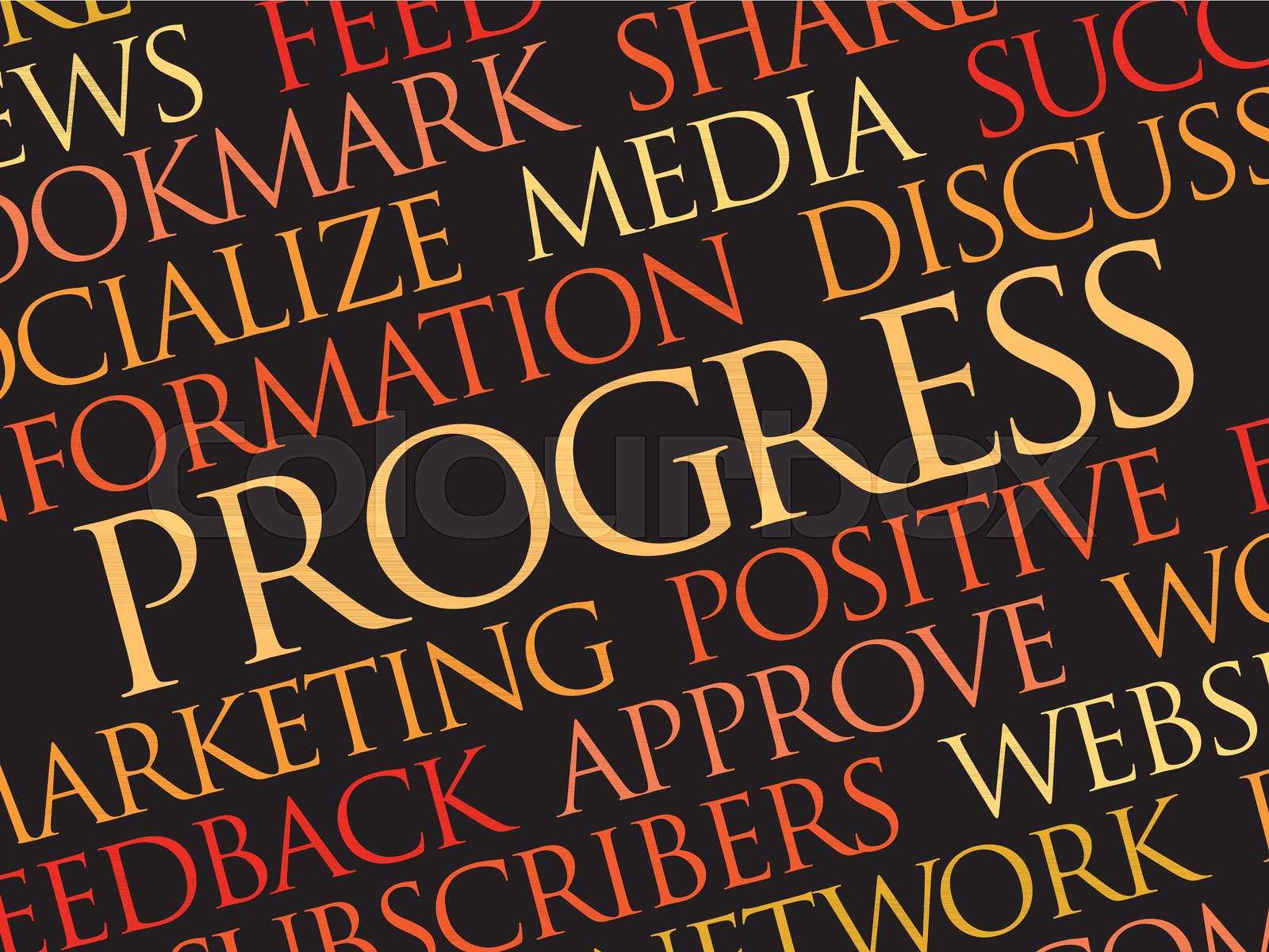 Progress word cloud collage | Stock vector | Colourbox