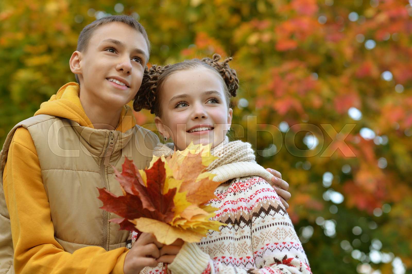 Cute brother and sister | Stock image | Colourbox