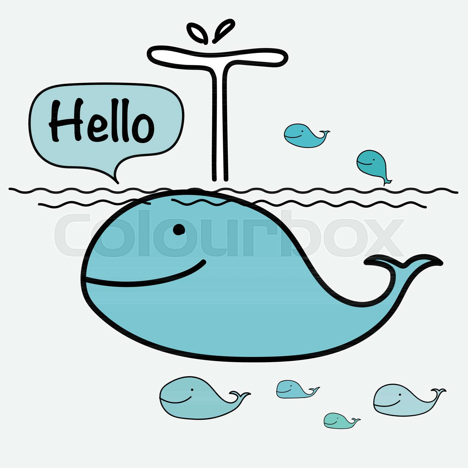 wal, cartoon, tier | Stock-Vektor | Colourbox