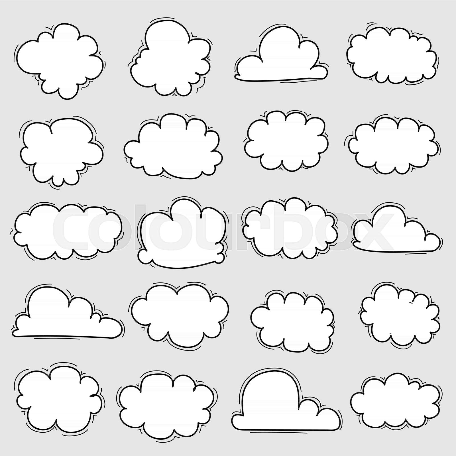 Hand Drawn Clouds Set. | Stock vector | Colourbox