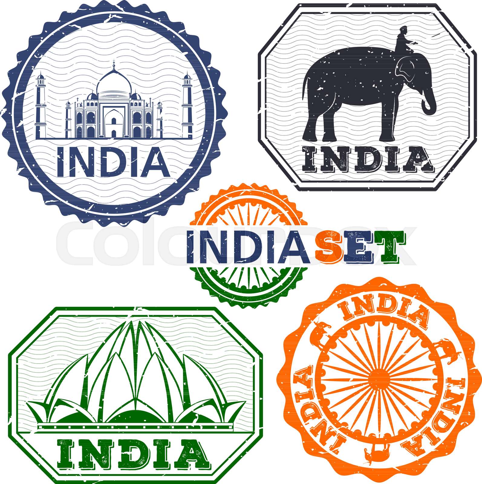India stamps set | Stock vector | Colourbox