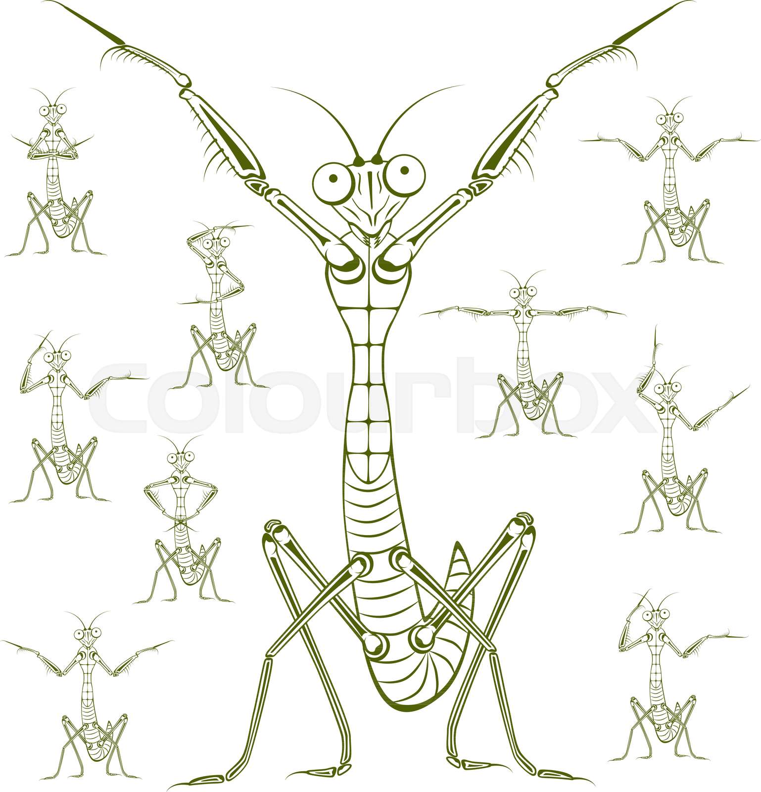 Cartoon character Mantis. | Stock vector | Colourbox