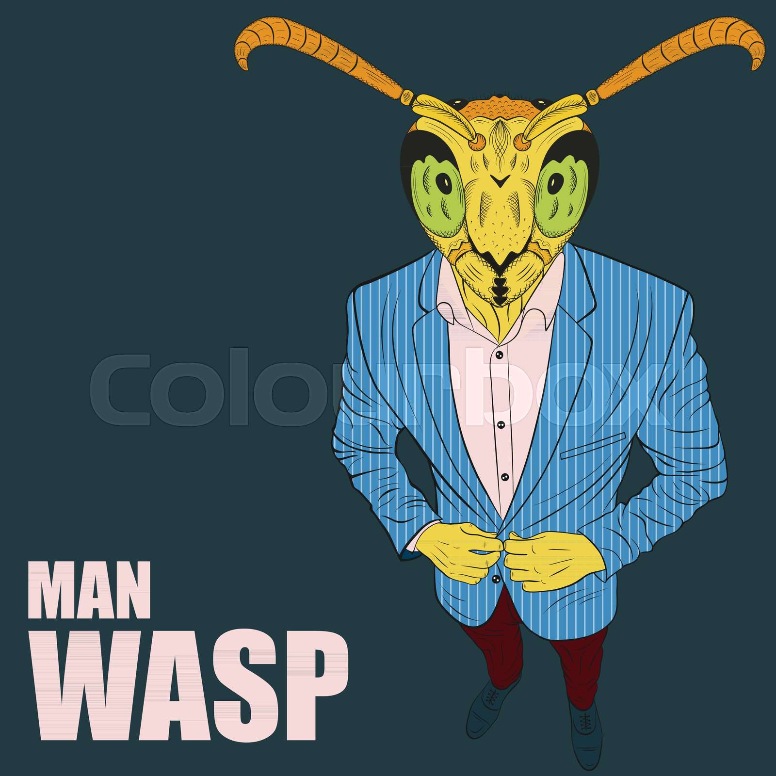 Cartoon character wasp | Stock vector | Colourbox