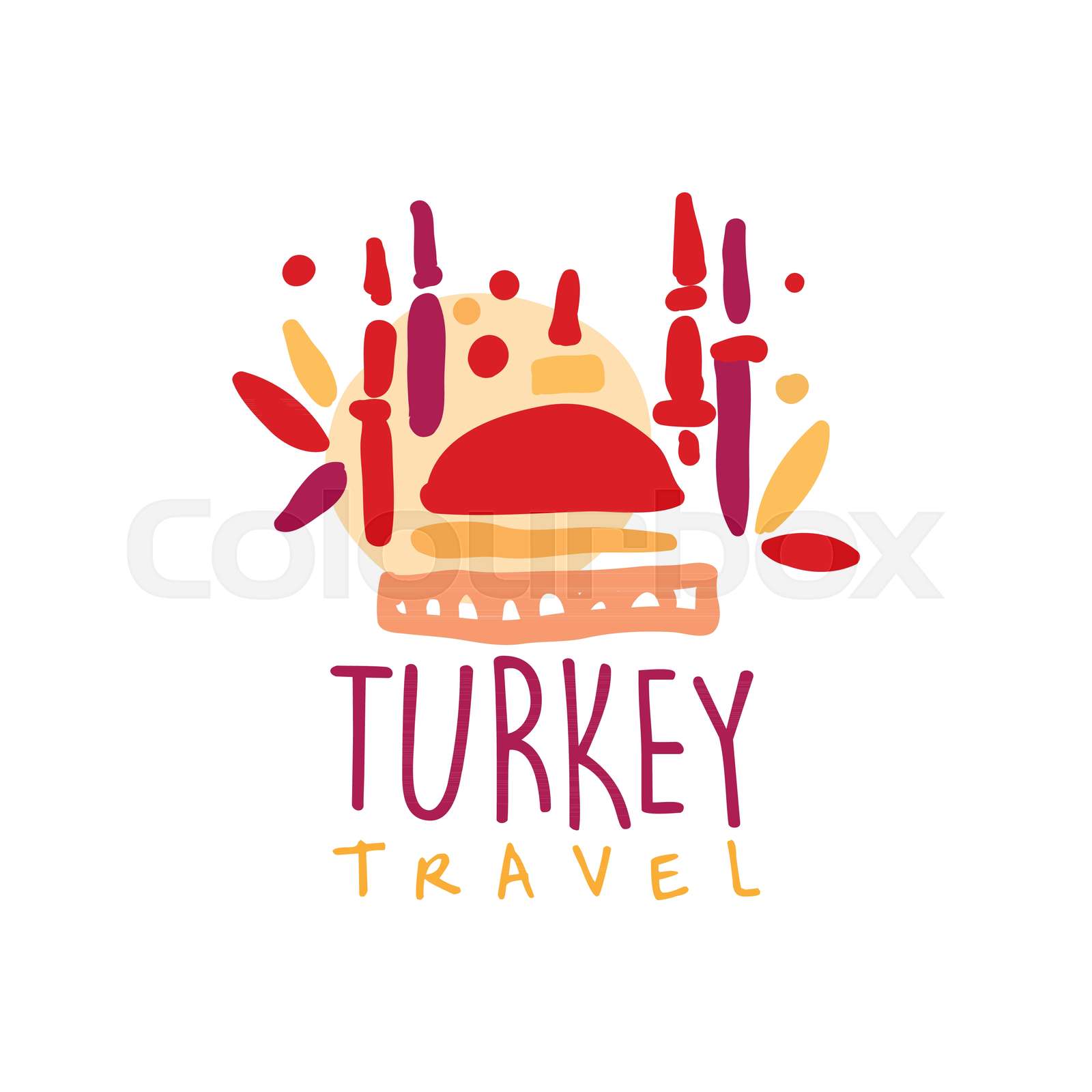 Travel to Turkey logo with traditional mosque | Stock vector | Colourbox