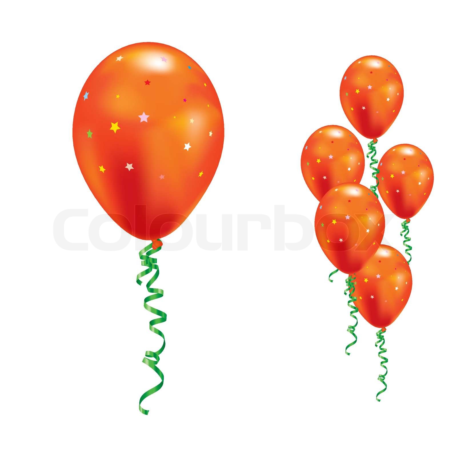 Orange Balloons Clip Art