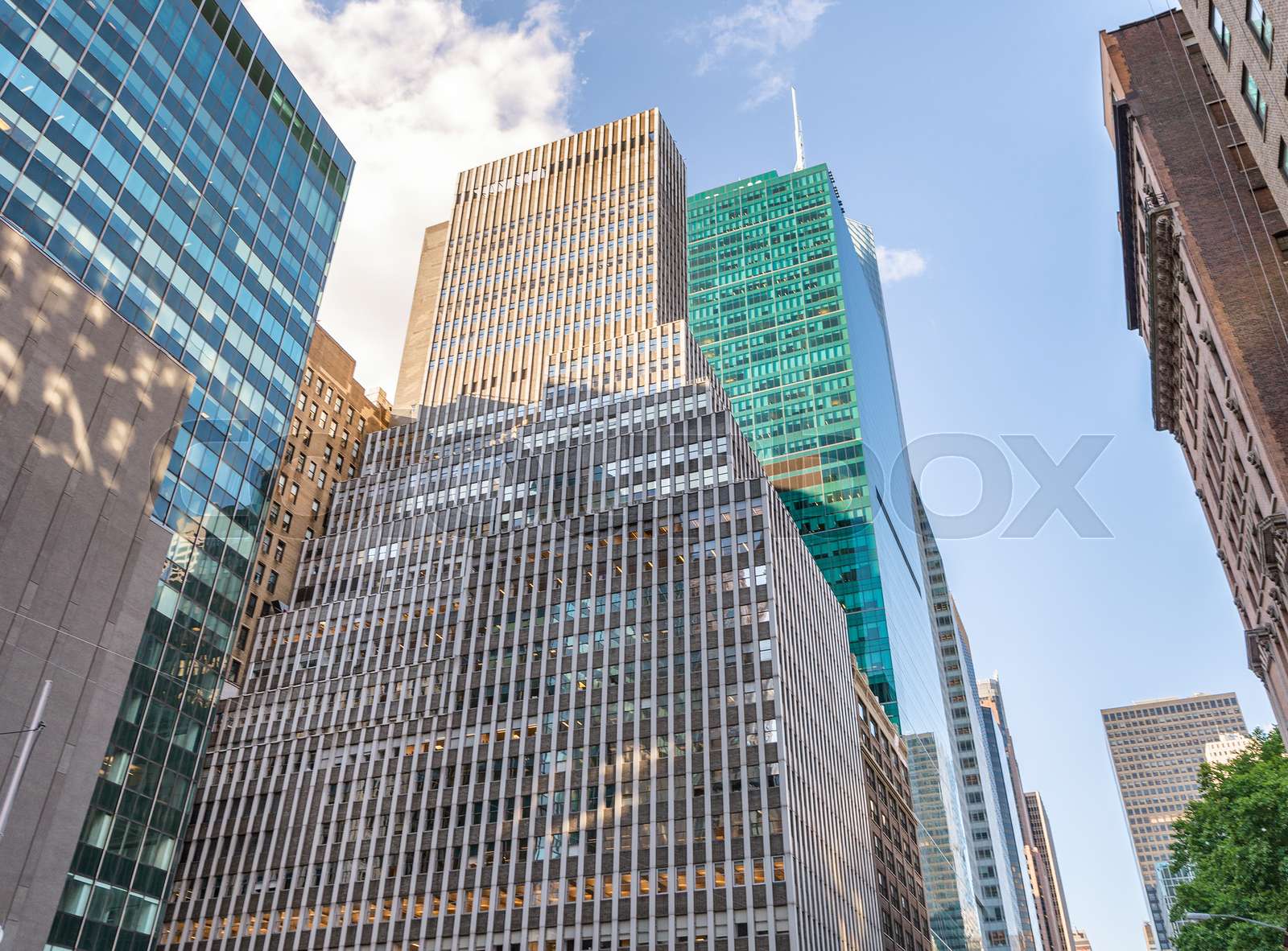 New York City - Manhattan skyline from street level | Stock image ...