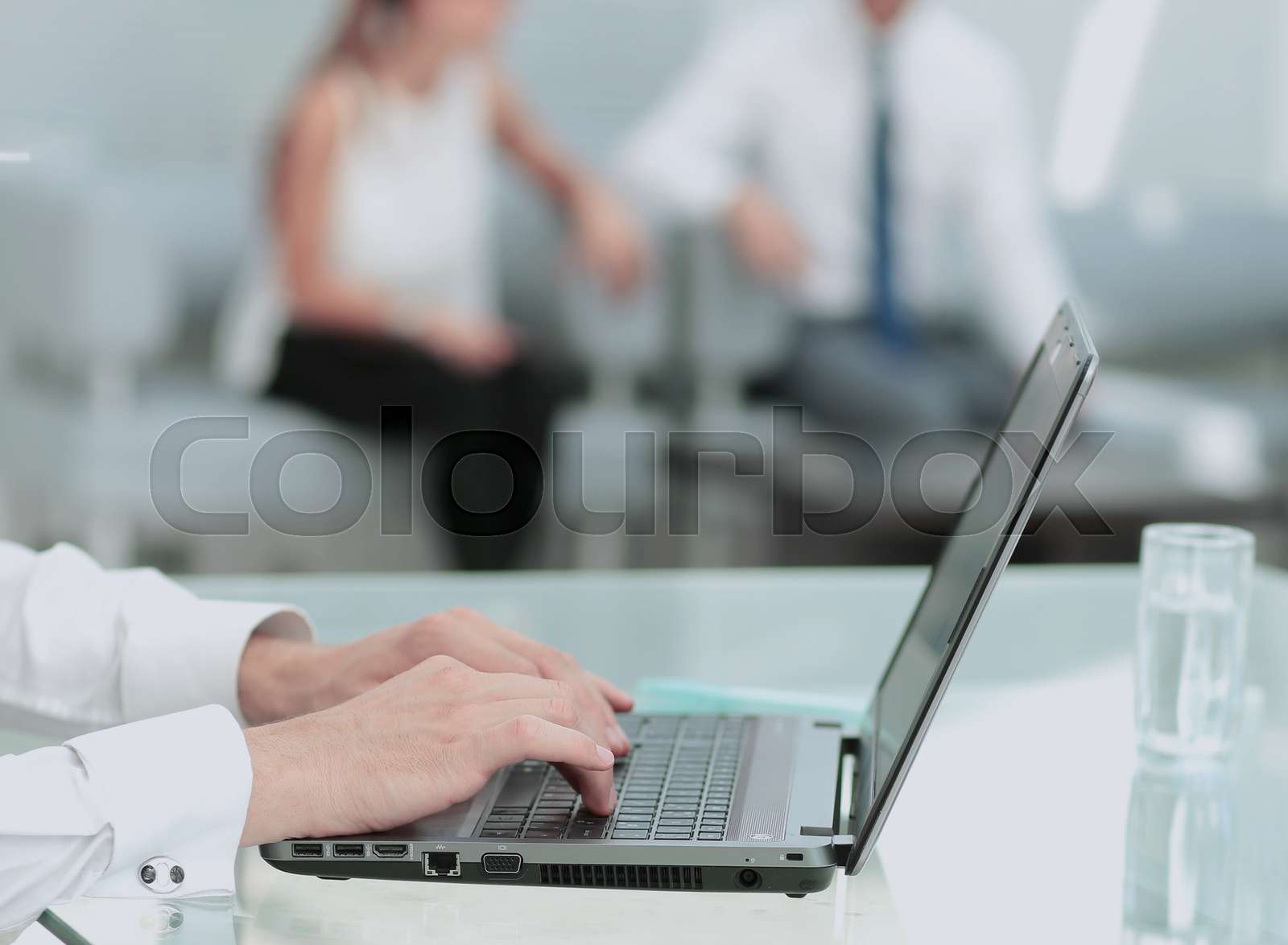 Modern office interior. Working process. Close up photo. | Stock image ...