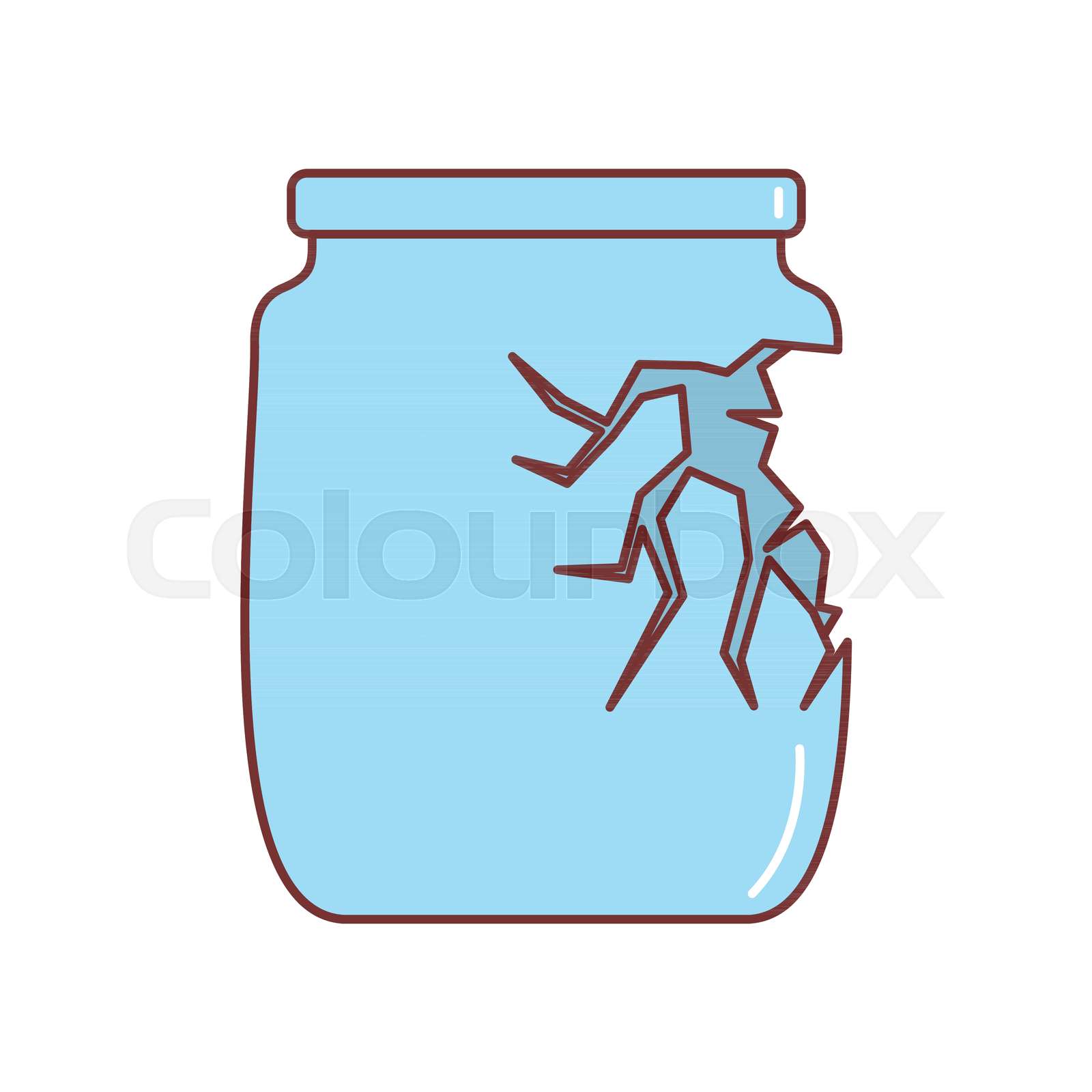Broken glass jar icon, cartoon style | Stock vector | Colourbox