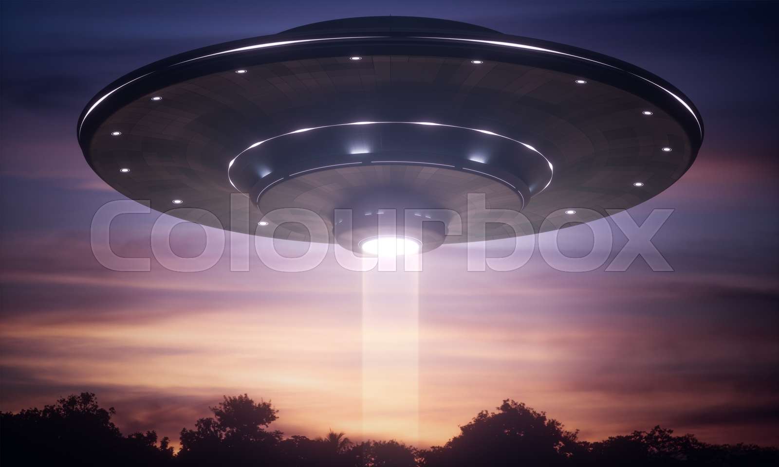 Spacecraft Alien Tractor Beam | Stock image | Colourbox