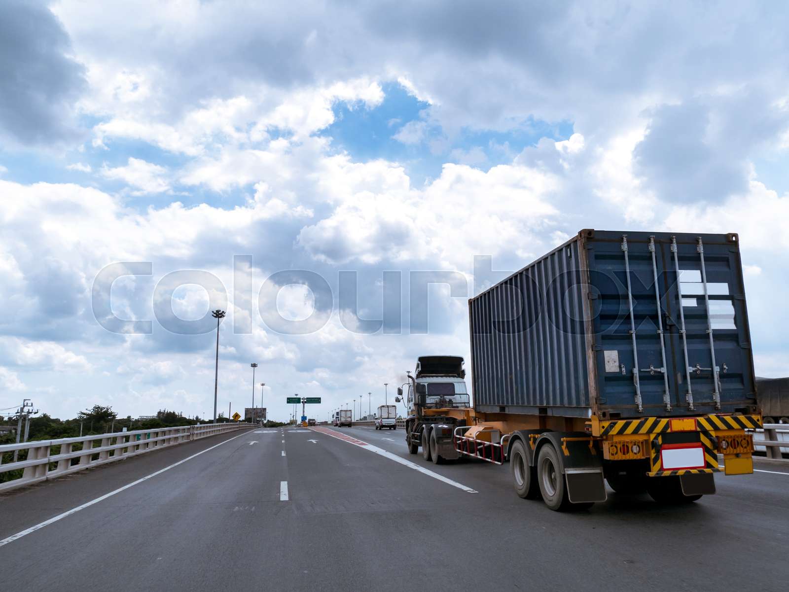 logistic container truck on highway | Stock image | Colourbox