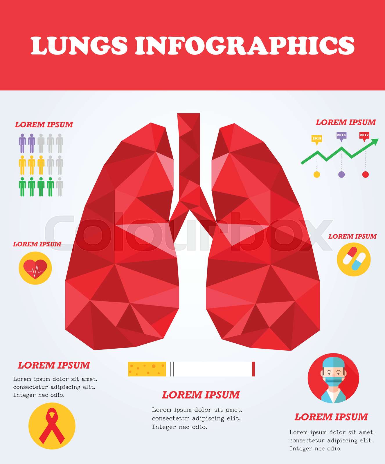 Lungs infographics and Medical concept. Health poster. | Stock vector ...