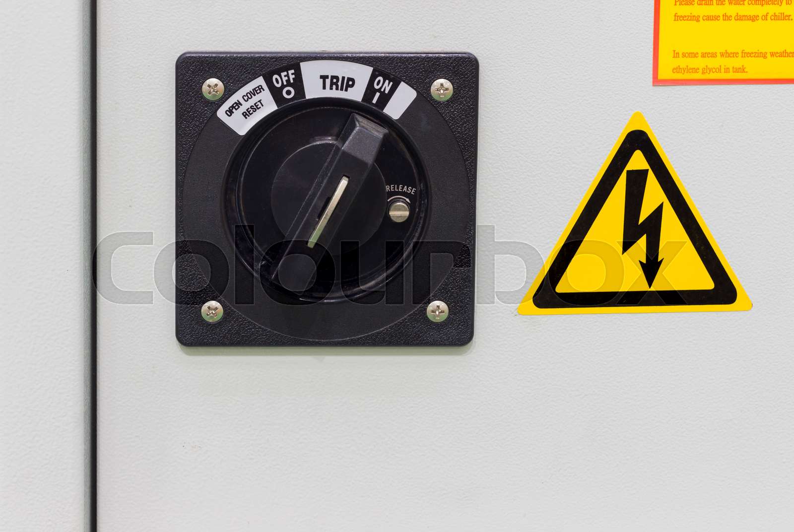 industrial on / off switch for electical cabinet for machine | Stock ...