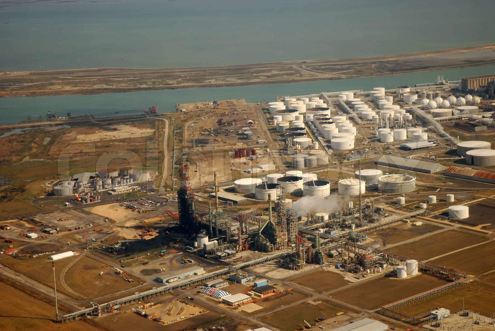 Aerial view of Refinery in Corpus Christi, Texas | Stock image | Colourbox