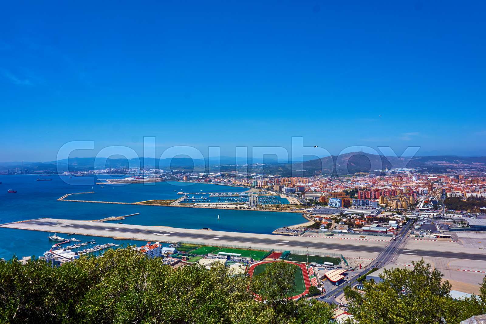 Aerial view of Gibraltar. Gibraltar capital of Gibraltar UK | Stock ...
