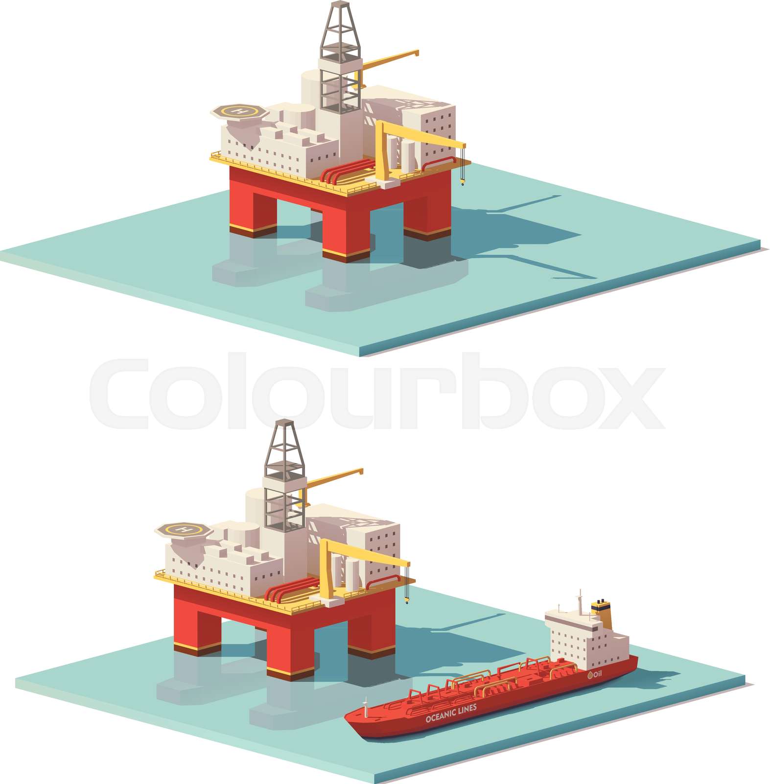 Offshore Oil Rig Cartoon