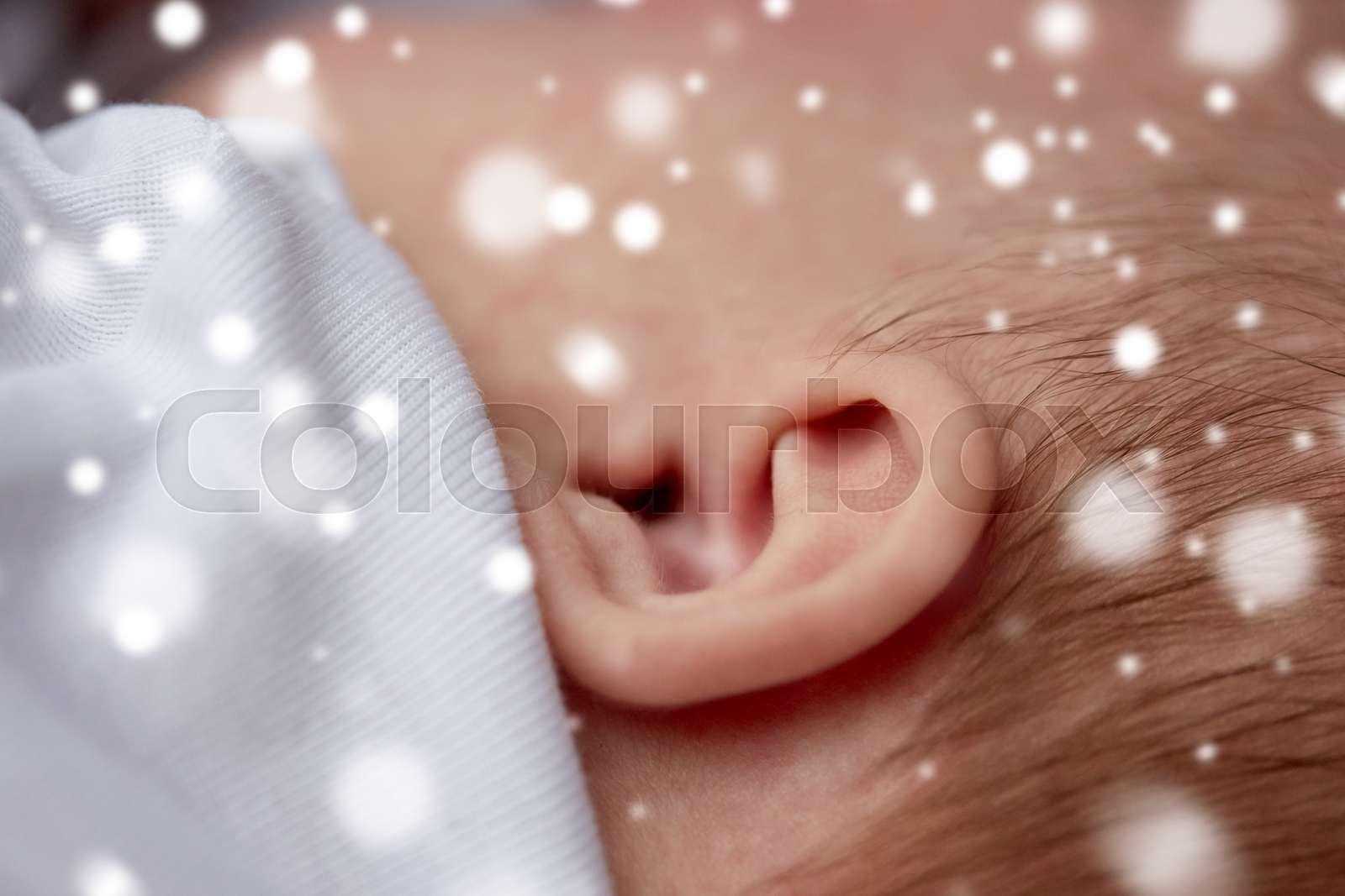 close up of baby ear | Stock image | Colourbox