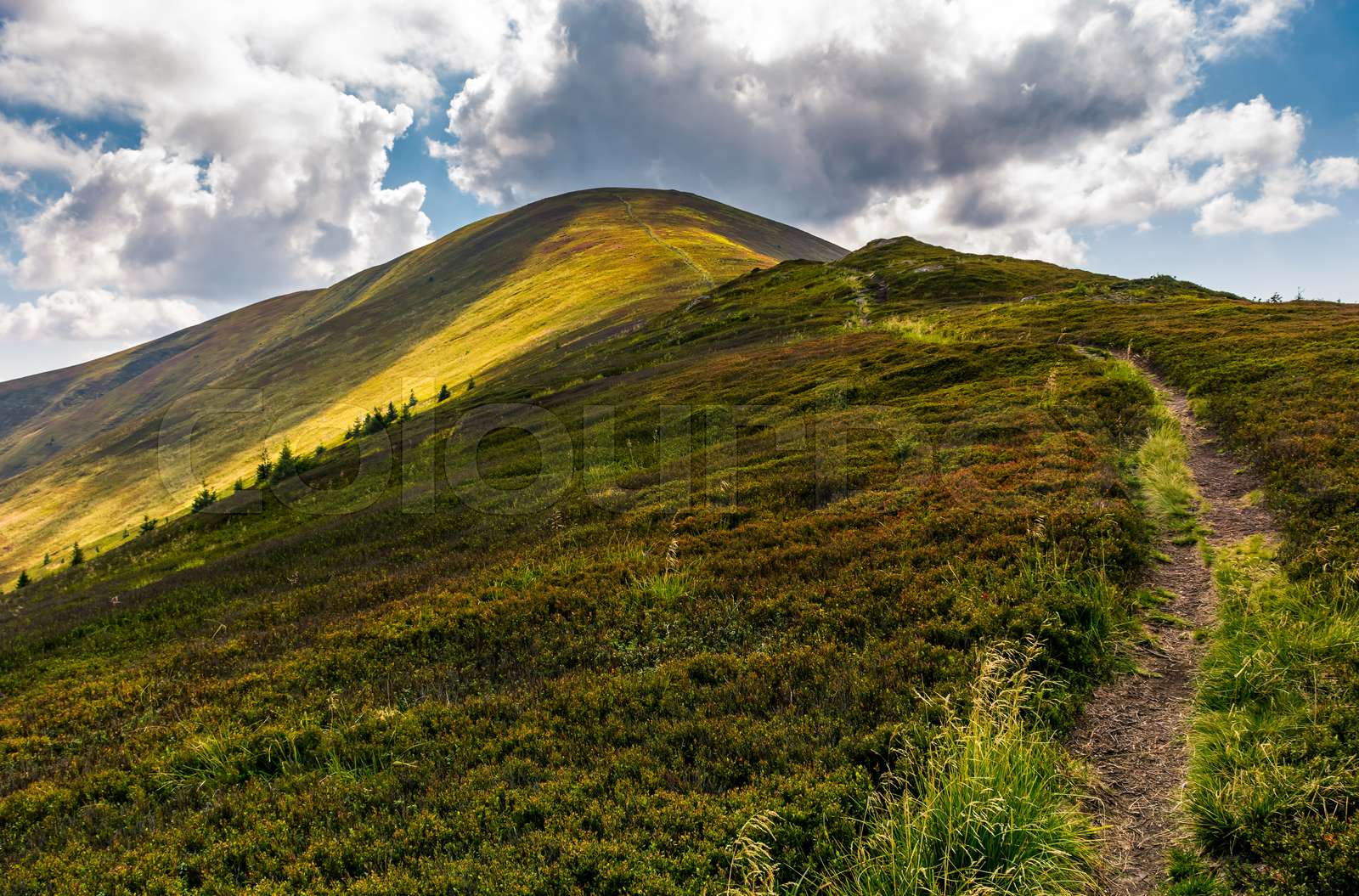 path uphill the mountain ridge | Stock image | Colourbox
