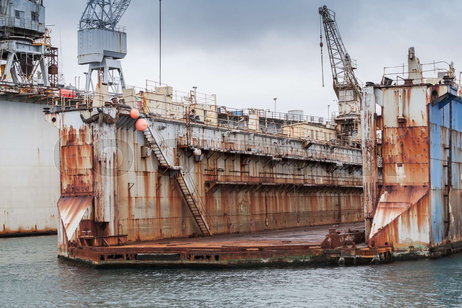 Old empty dry dock, shipyard in port | Stock image | Colourbox
